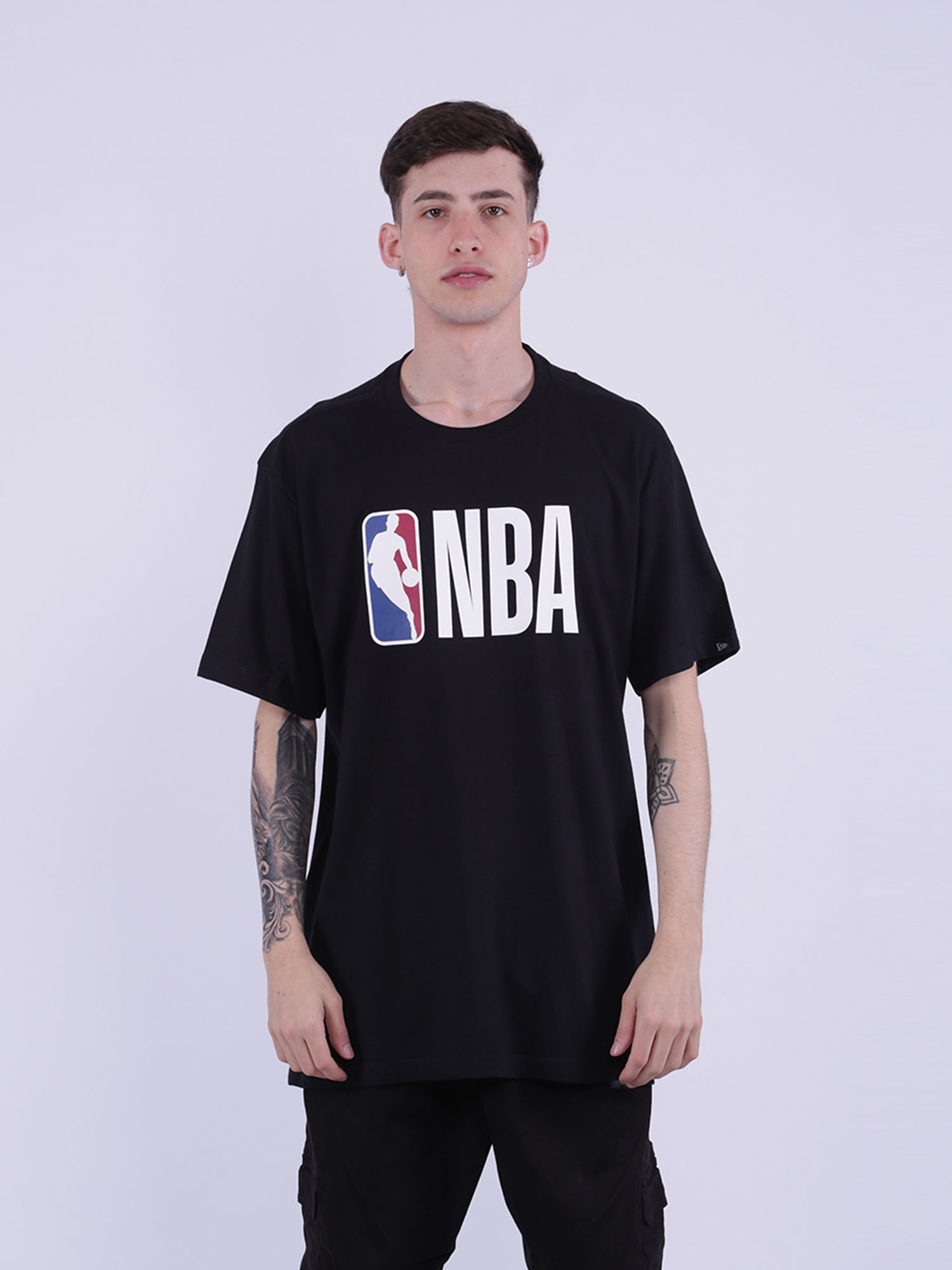 Camiseta plus size regular manga curta nba essentials logo - Bali Shoes