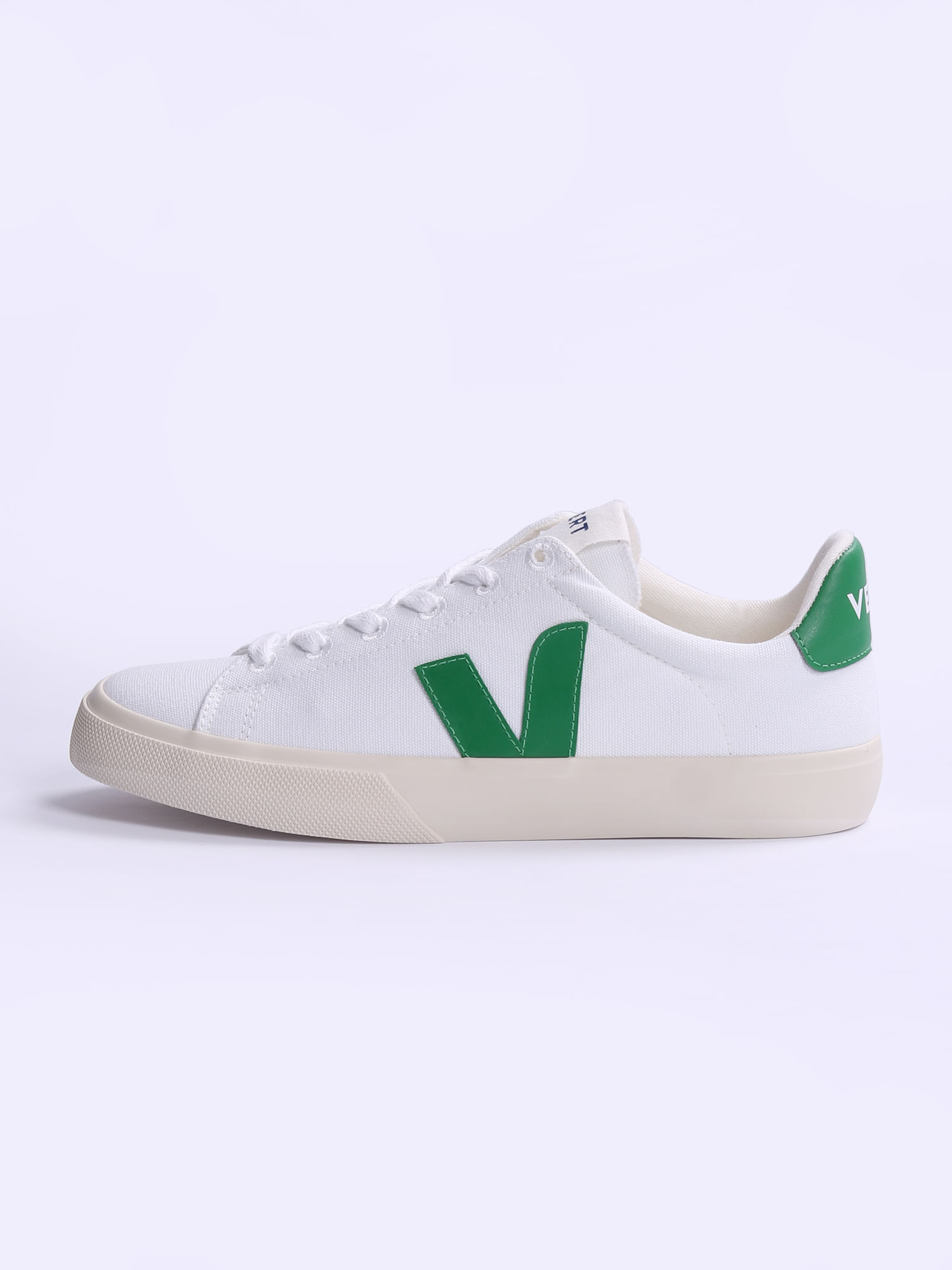 Tênis feminino vert v-12 couro extra white camel - Bali Shoes