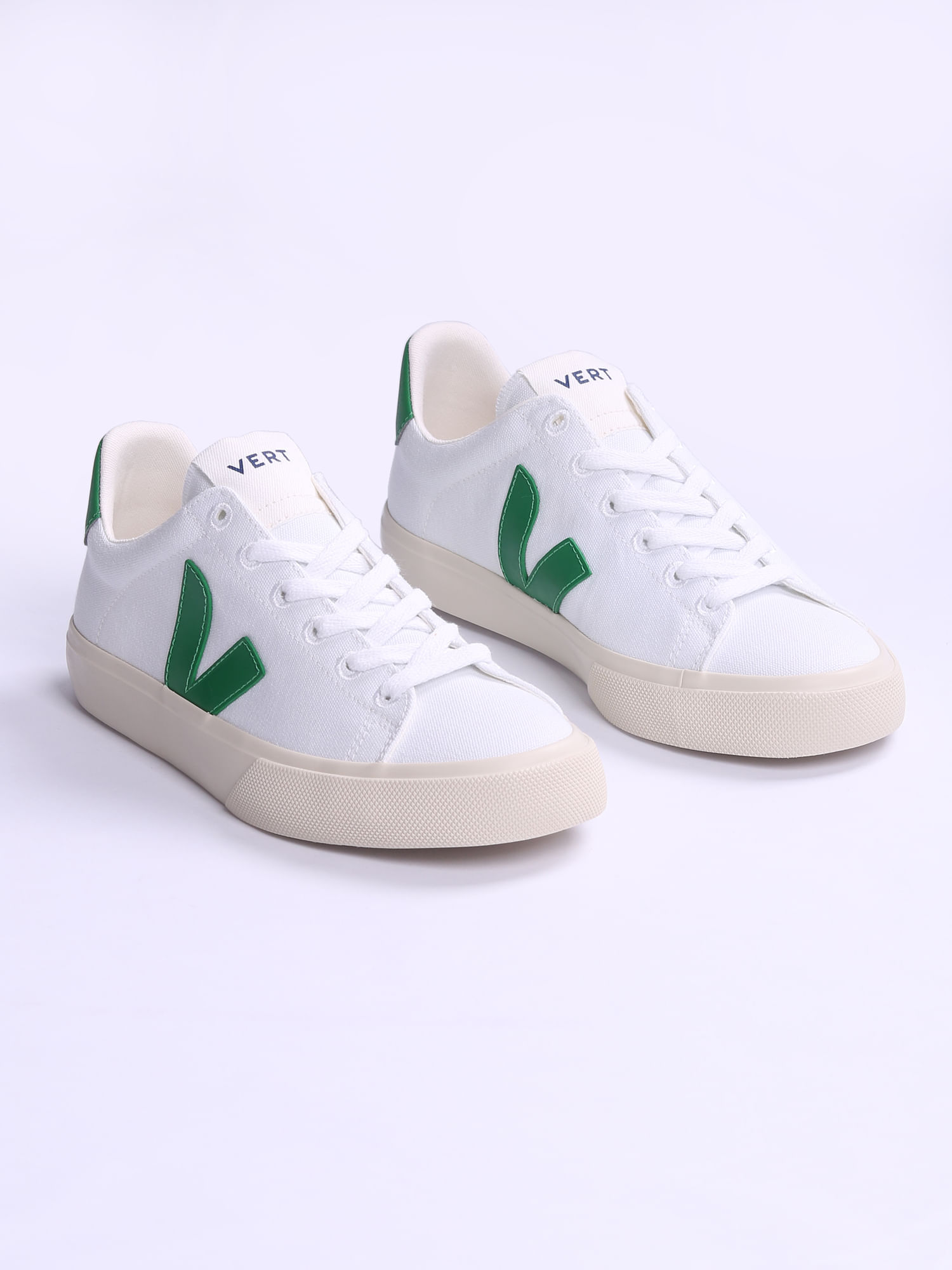 Tênis feminino vert v-12 couro extra white camel - Bali Shoes