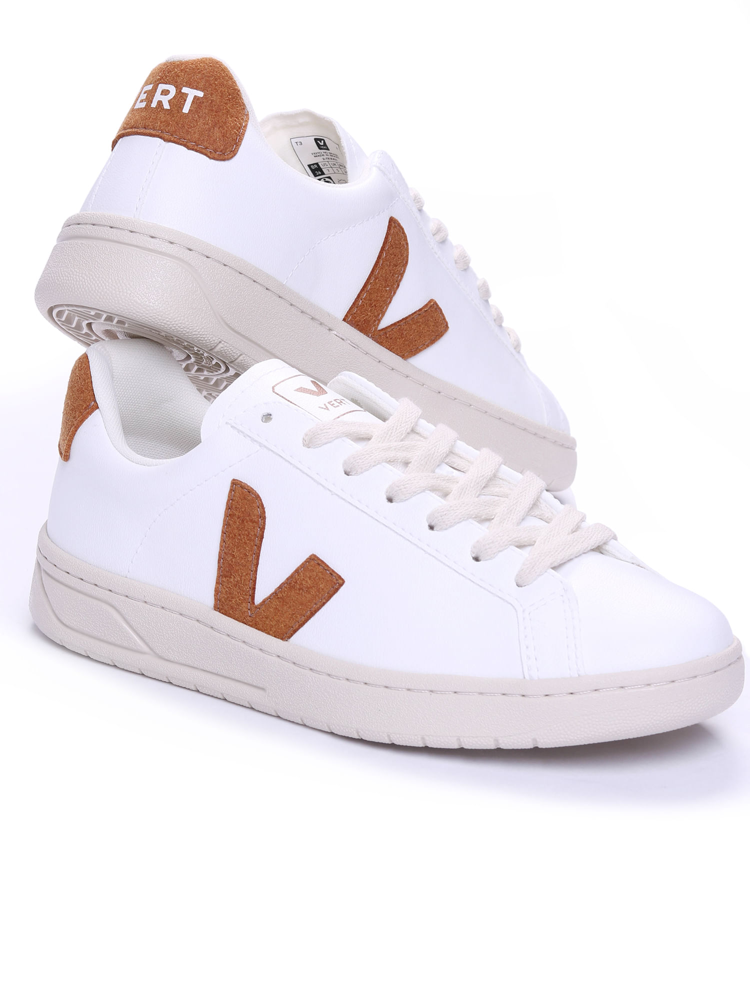 Tênis vert feminino campo chromefree extra white sun peach - Bali Shoes