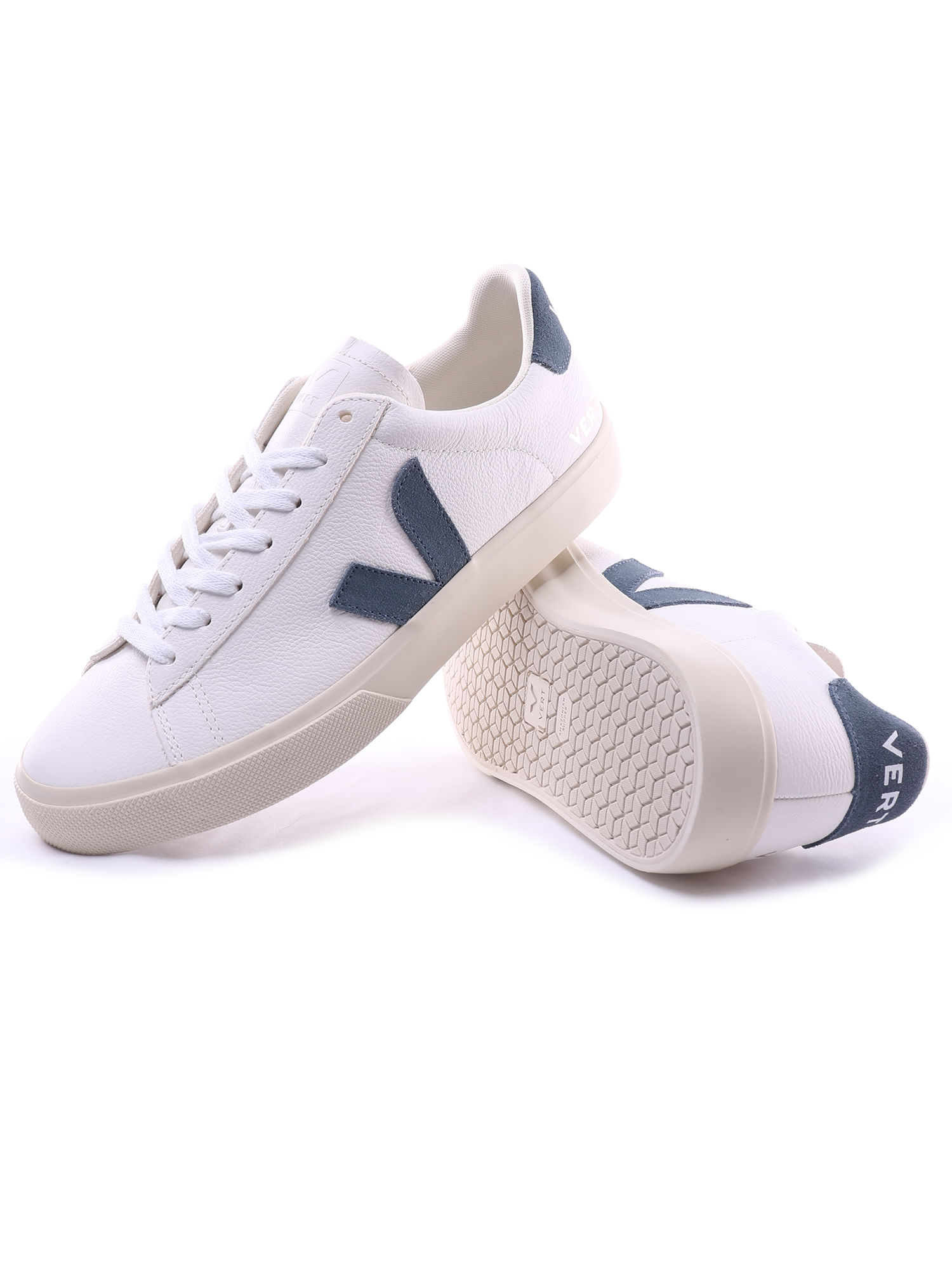 Tênis feminino vert v-12 couro extra white camel - Bali Shoes